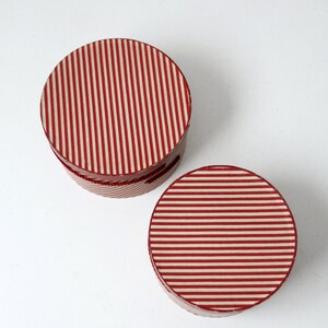 Vintage Candy Cane Stripe Hat Boxes Pair - Etsy