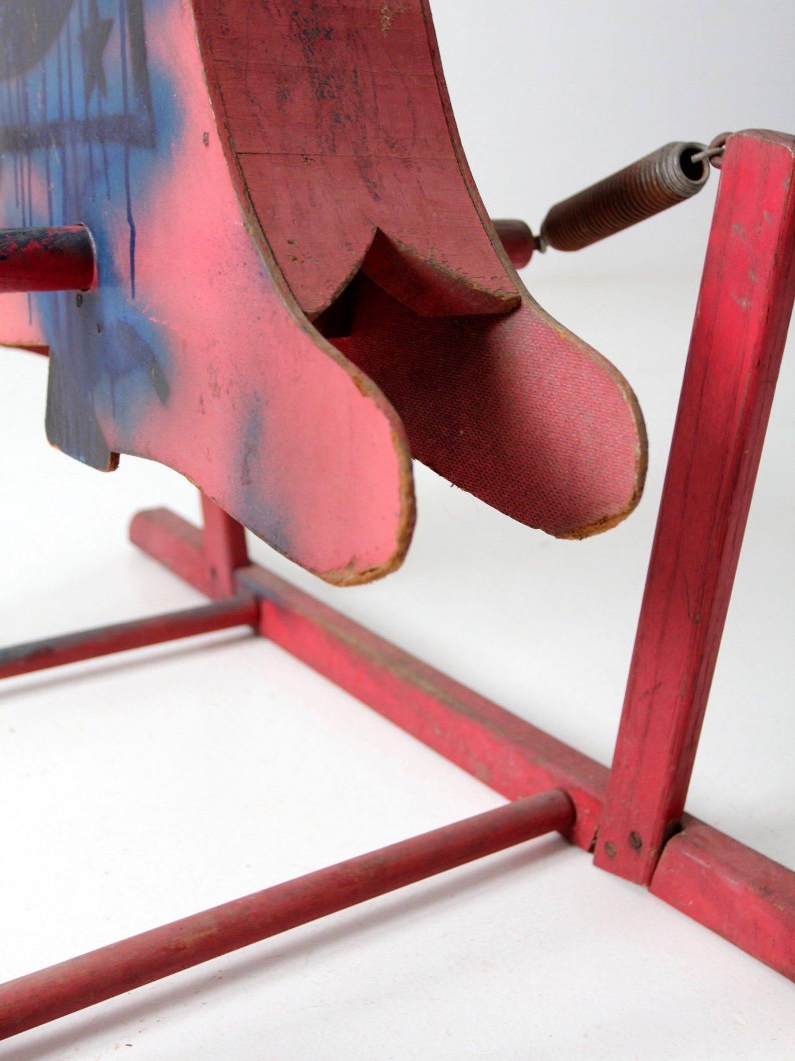 Vintage Wooden Spring Frame Rocking Horse | Etsy
