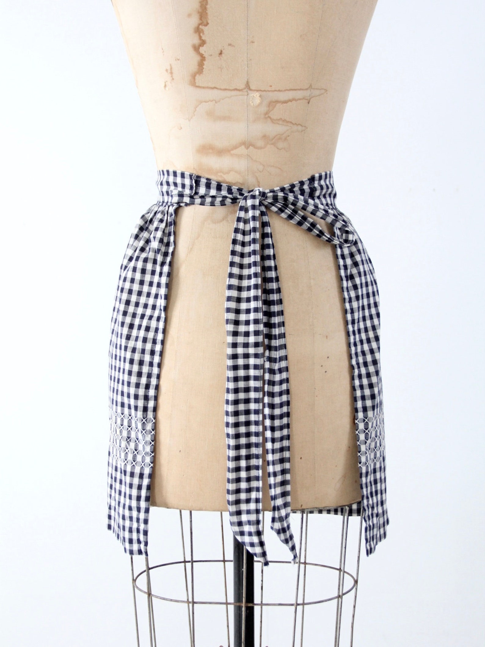 Vintage Gingham Apron Half Apron Hostess Apron - Etsy