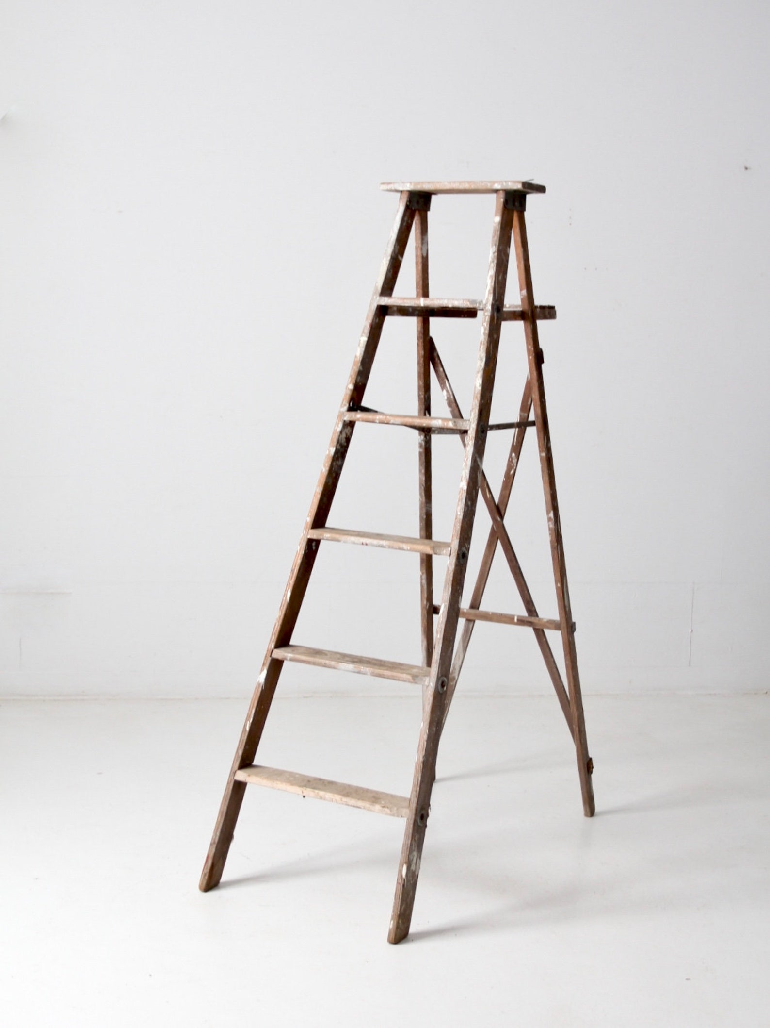 Vintage Painter's Ladder Wood Ladder Tall Folding Ladder - Etsy Canada