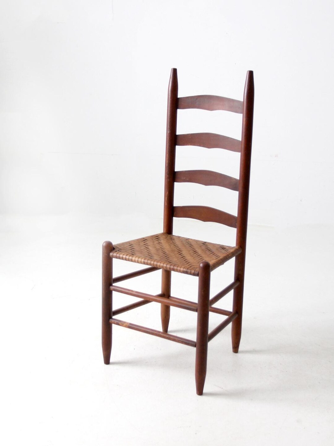 Vintage Woven Seat Ladder Back Chair - Etsy