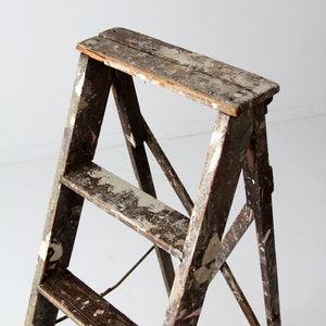 Vintage Painter's Ladder 5.5 Ft Ladder Wooden Folding | Etsy