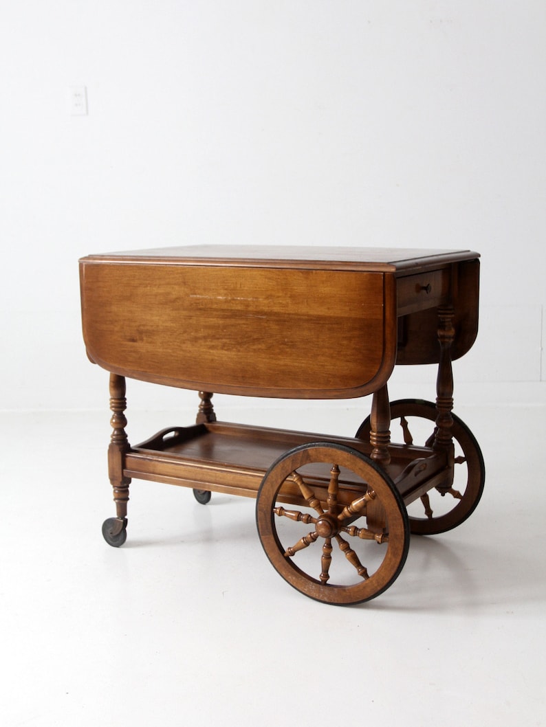 Mid-century Kling Colonial Drop Leaf Bar Cart - Etsy