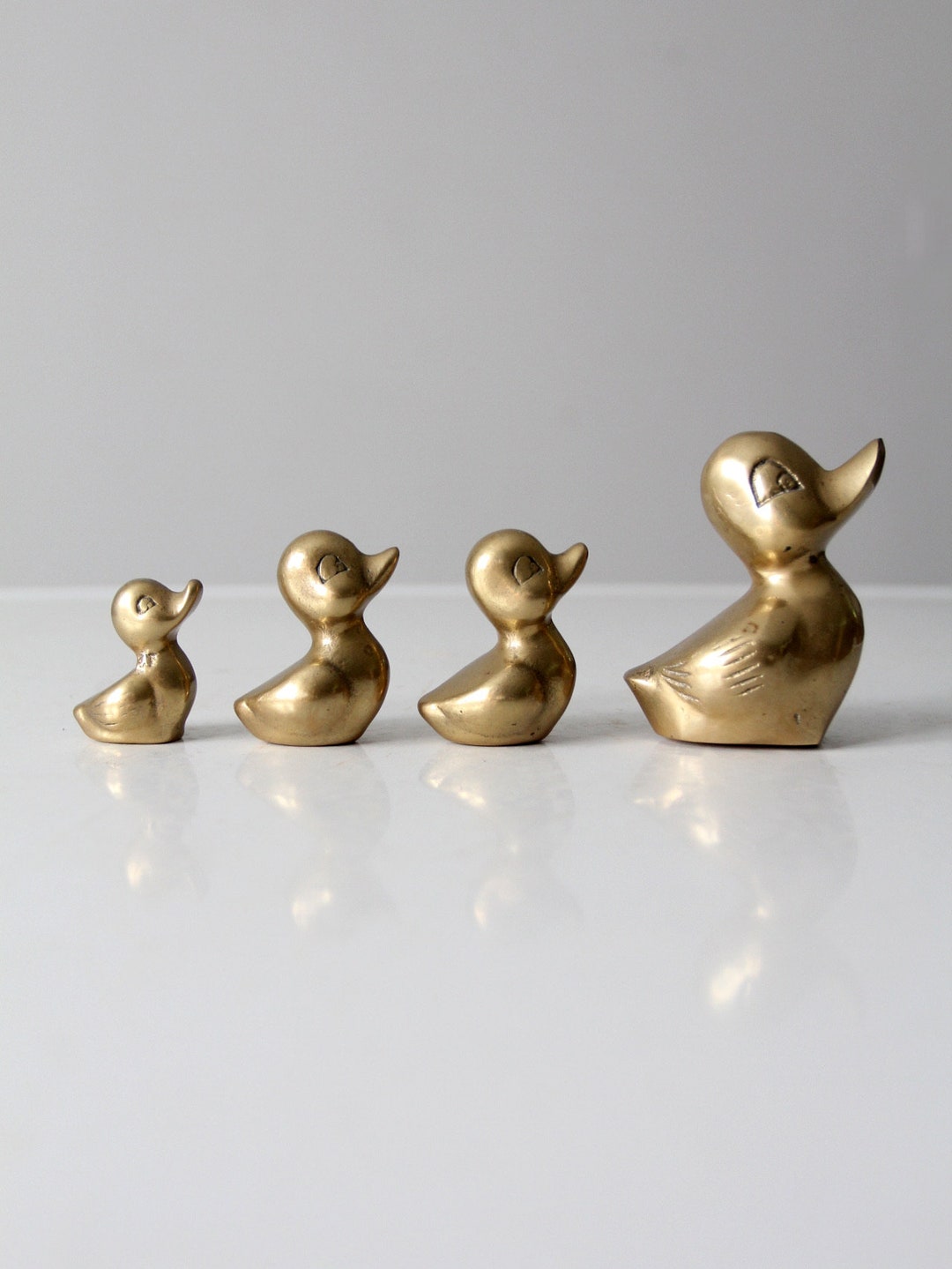 Vintage Brass Ducks Set of 4 - Etsy