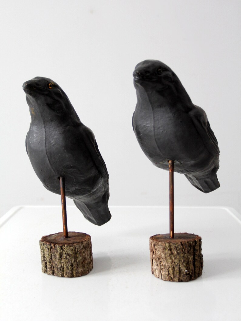 Vintage Crow Decoys Pair - Etsy