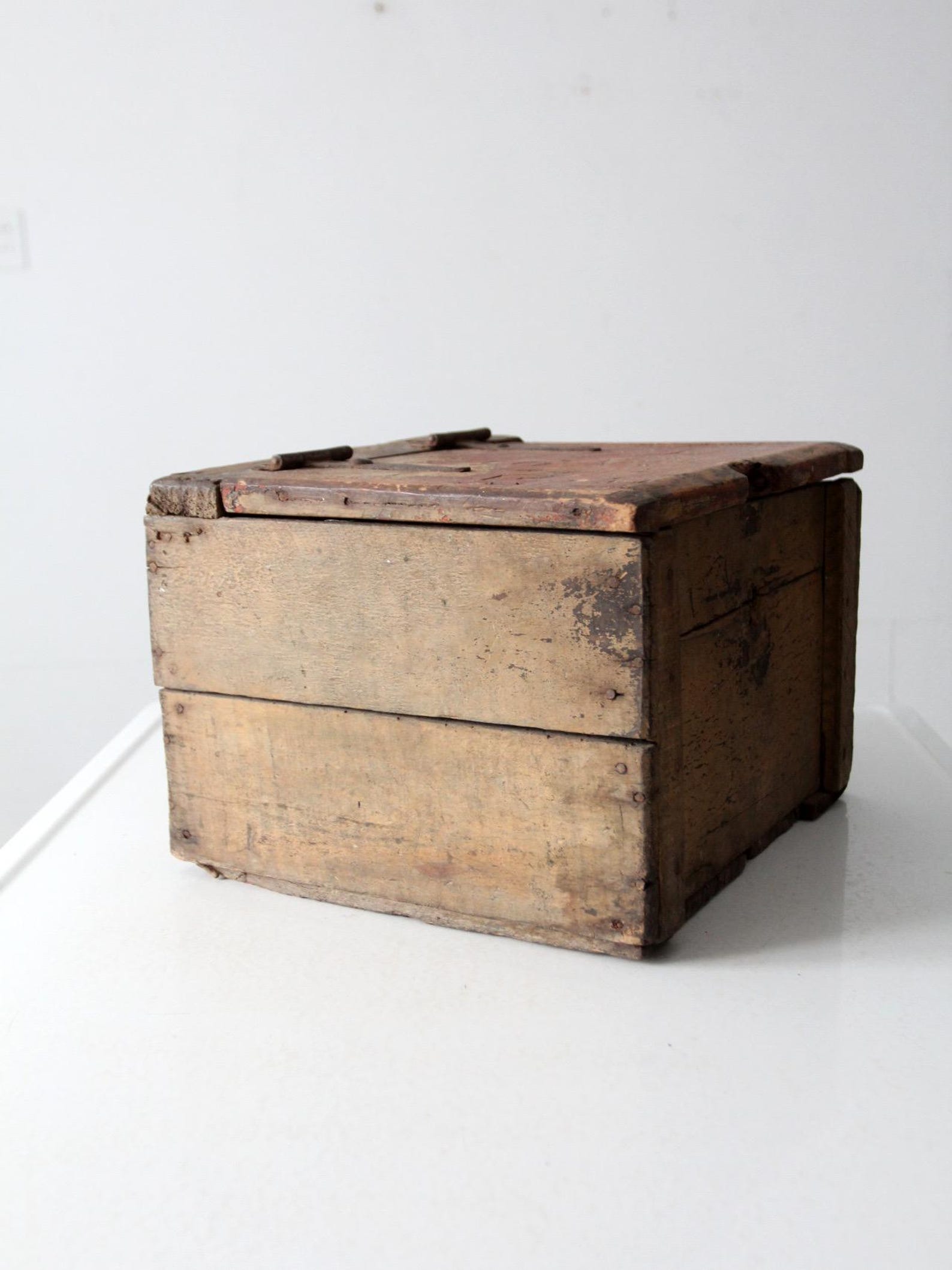 Vintage Wooden Storage Box - Etsy
