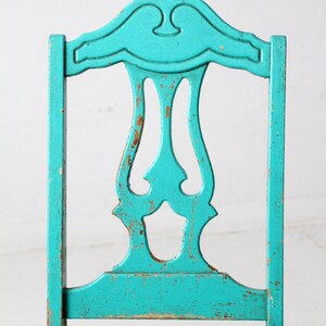 Vintage Turquoise Wooden Dining Chairs Pair - Etsy