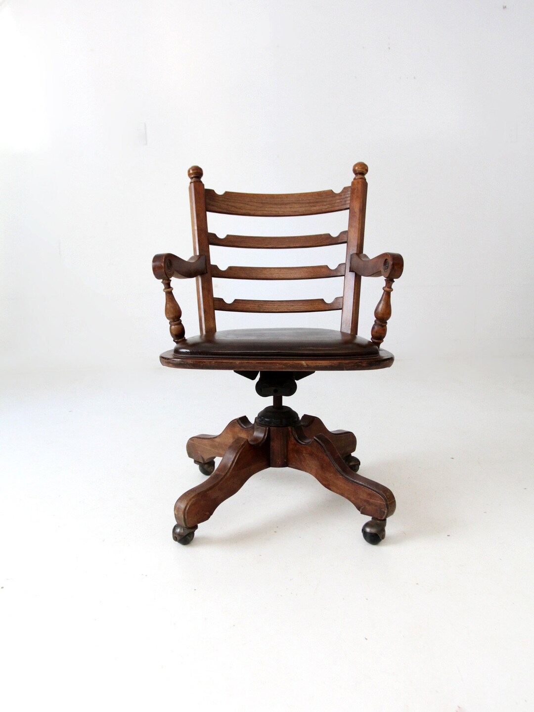 Mid-century Wooden Office Desk Chair - Etsy