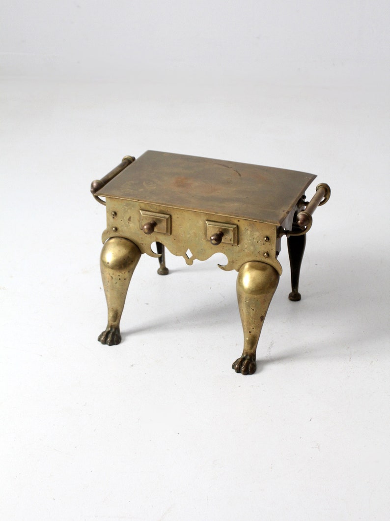 Antique Brass Hearth Footman | Etsy