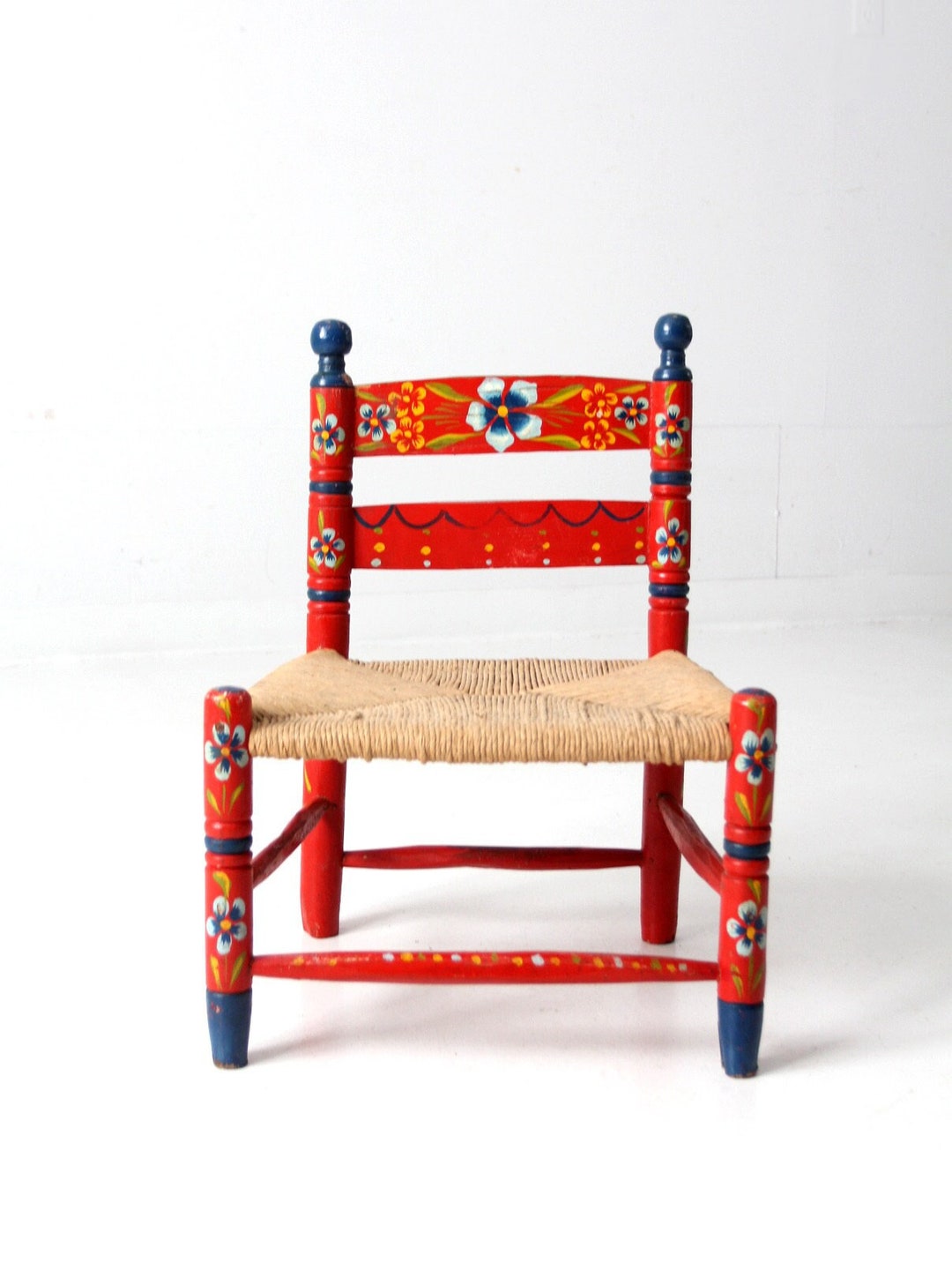 Vintage Mexican Folk Art Children's Chair - Etsy