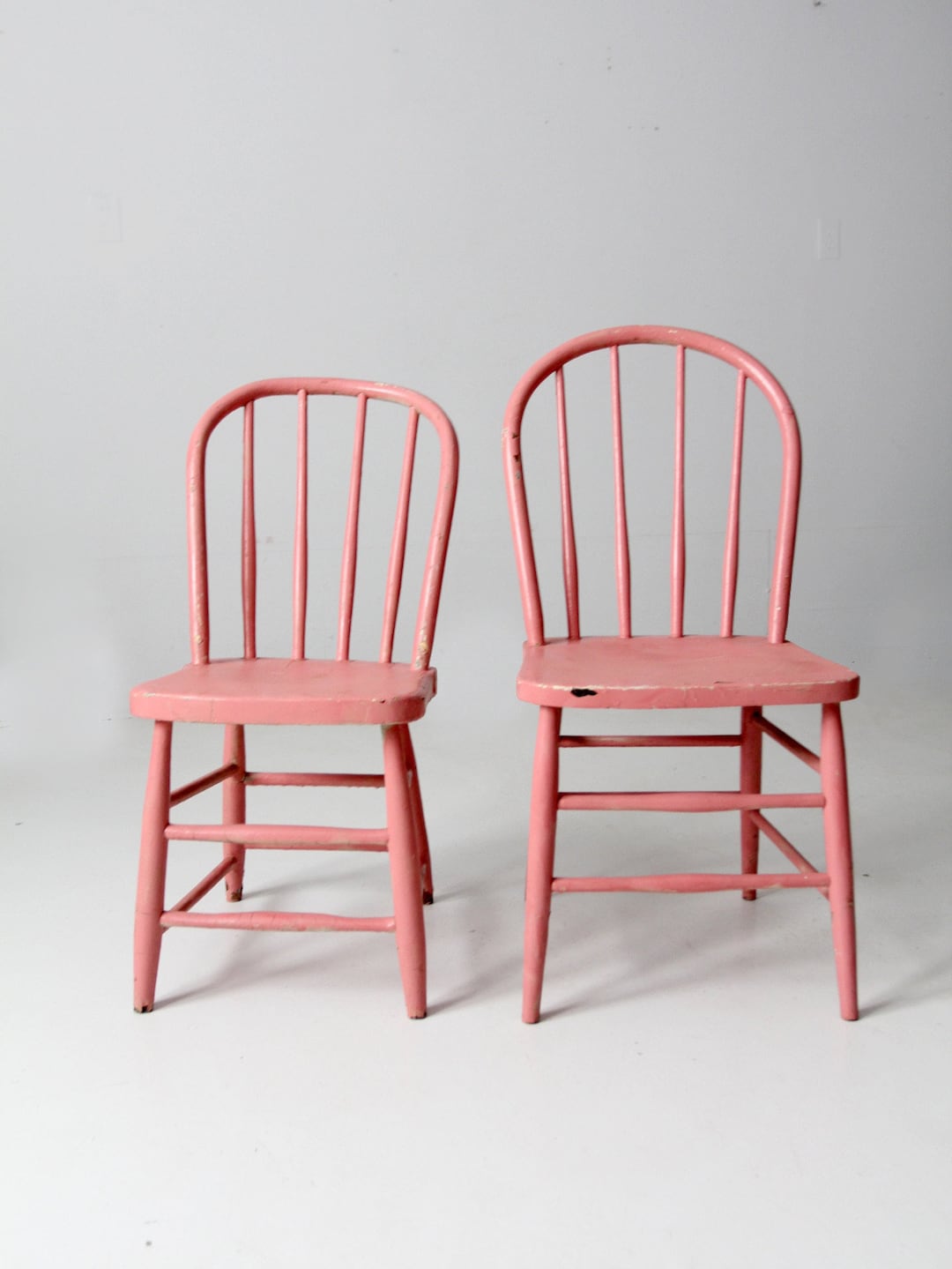 Antique Pink Spindle Back Chairs Pair - Etsy