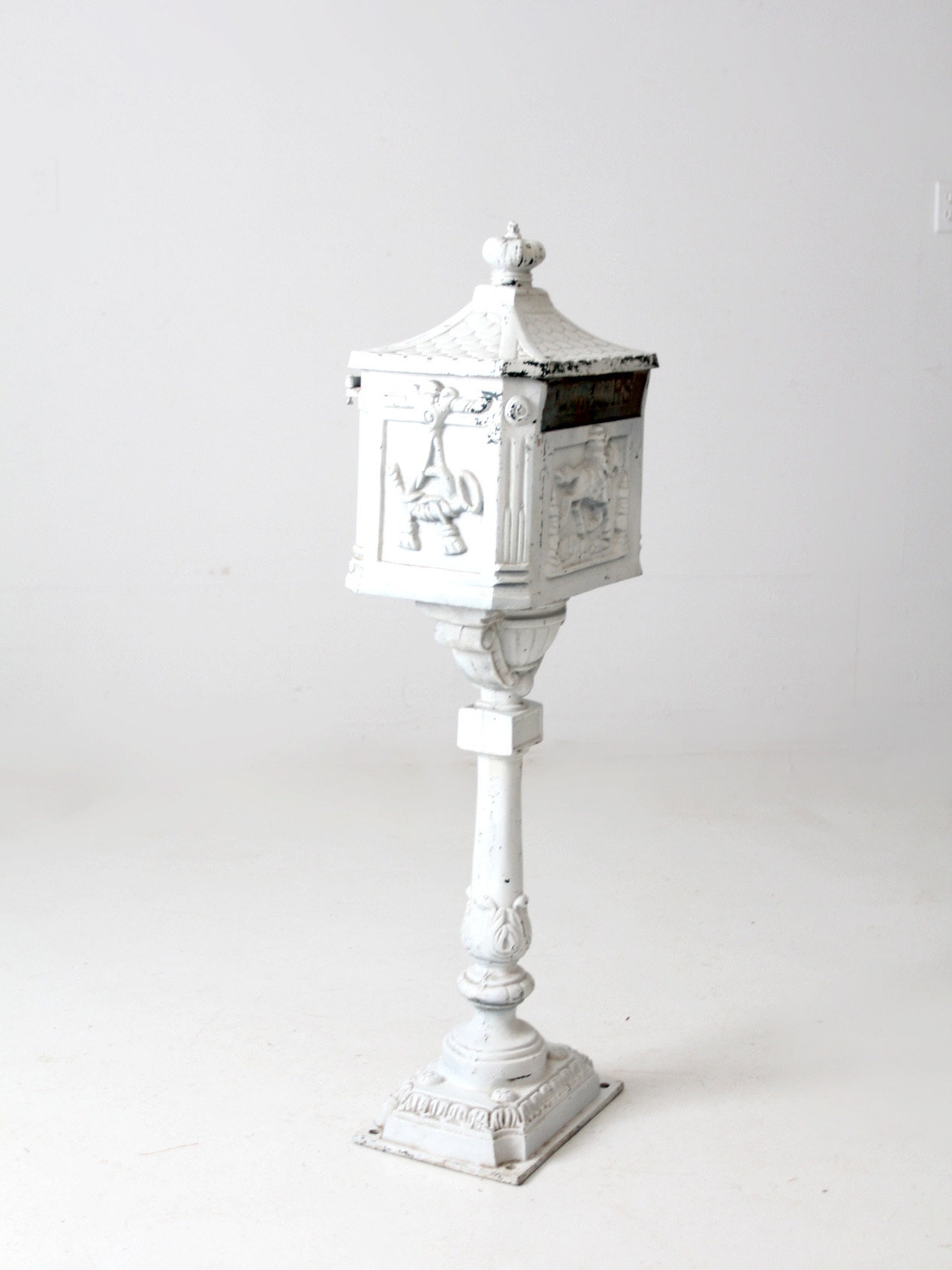 Antique Cast Iron Pedestal Mailbox - Etsy