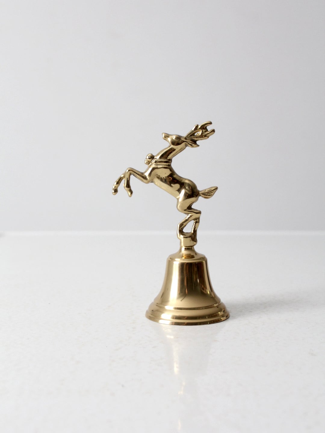 Vintage Brass Reindeer Bell - Etsy