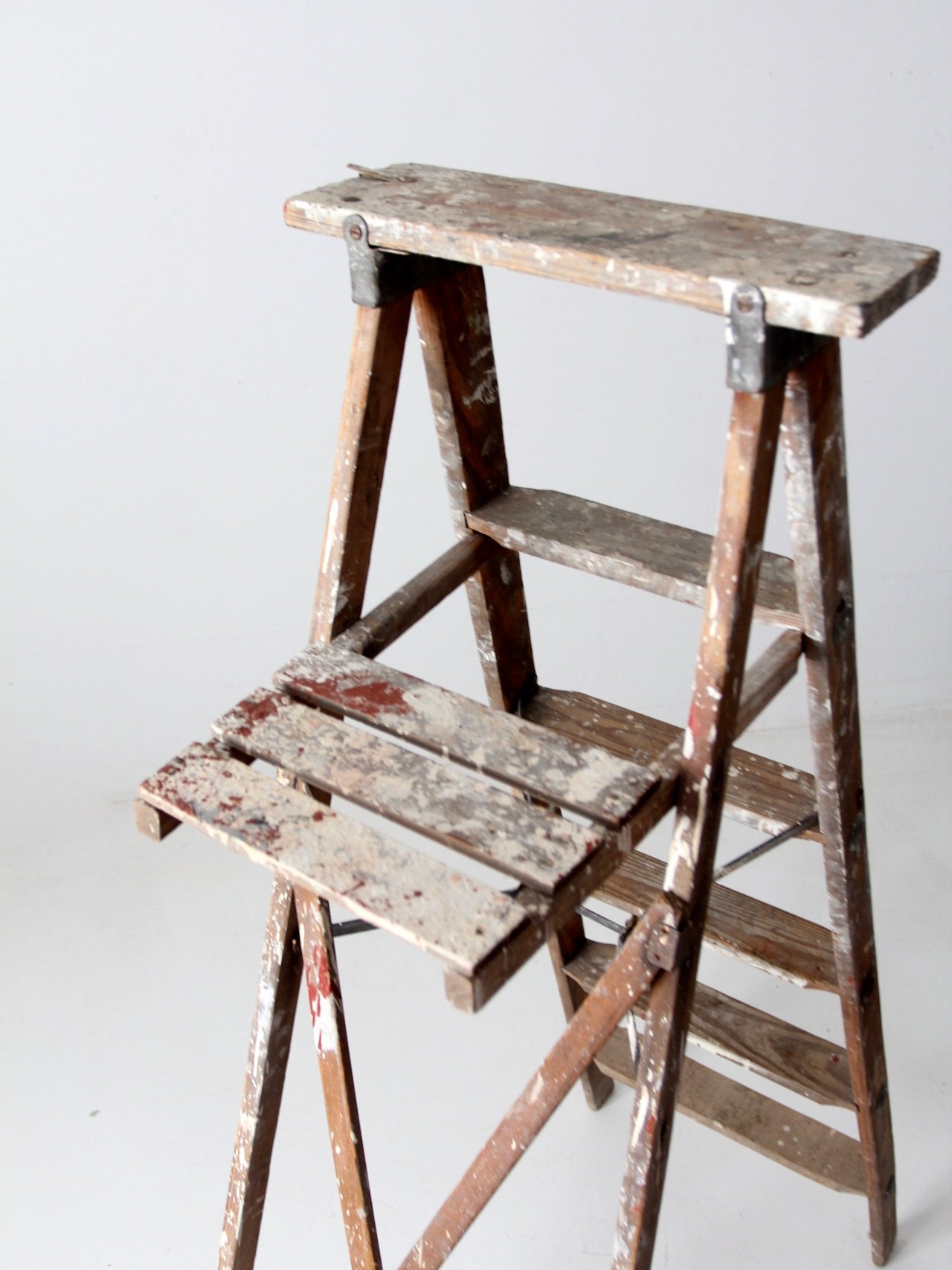 Vintage Painter's Ladder Wood Ladder Tall Folding Ladder - Etsy Canada