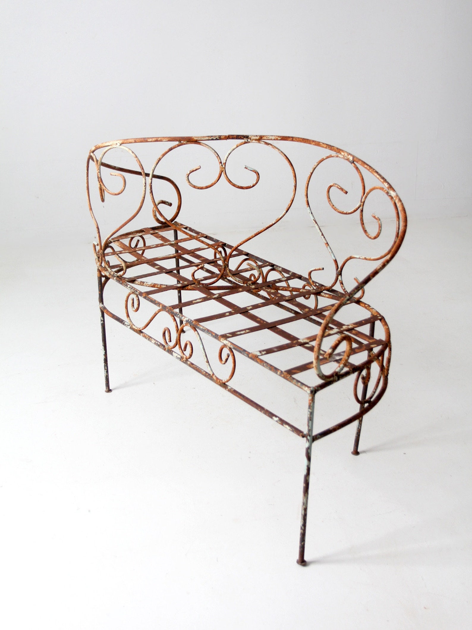 Antique Iron Conversation Bench Tete-a-tete Garden Bench - Etsy