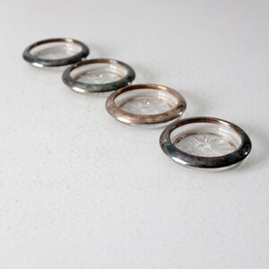 Mid-century Leonard Silver Plate & Glass Coasters Set/4 - Etsy