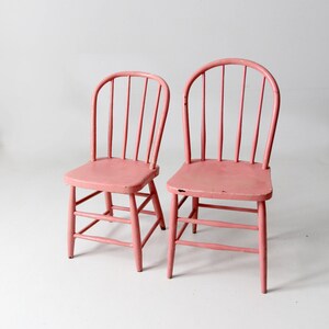Antique Pink Spindle Back Chairs Pair - Etsy