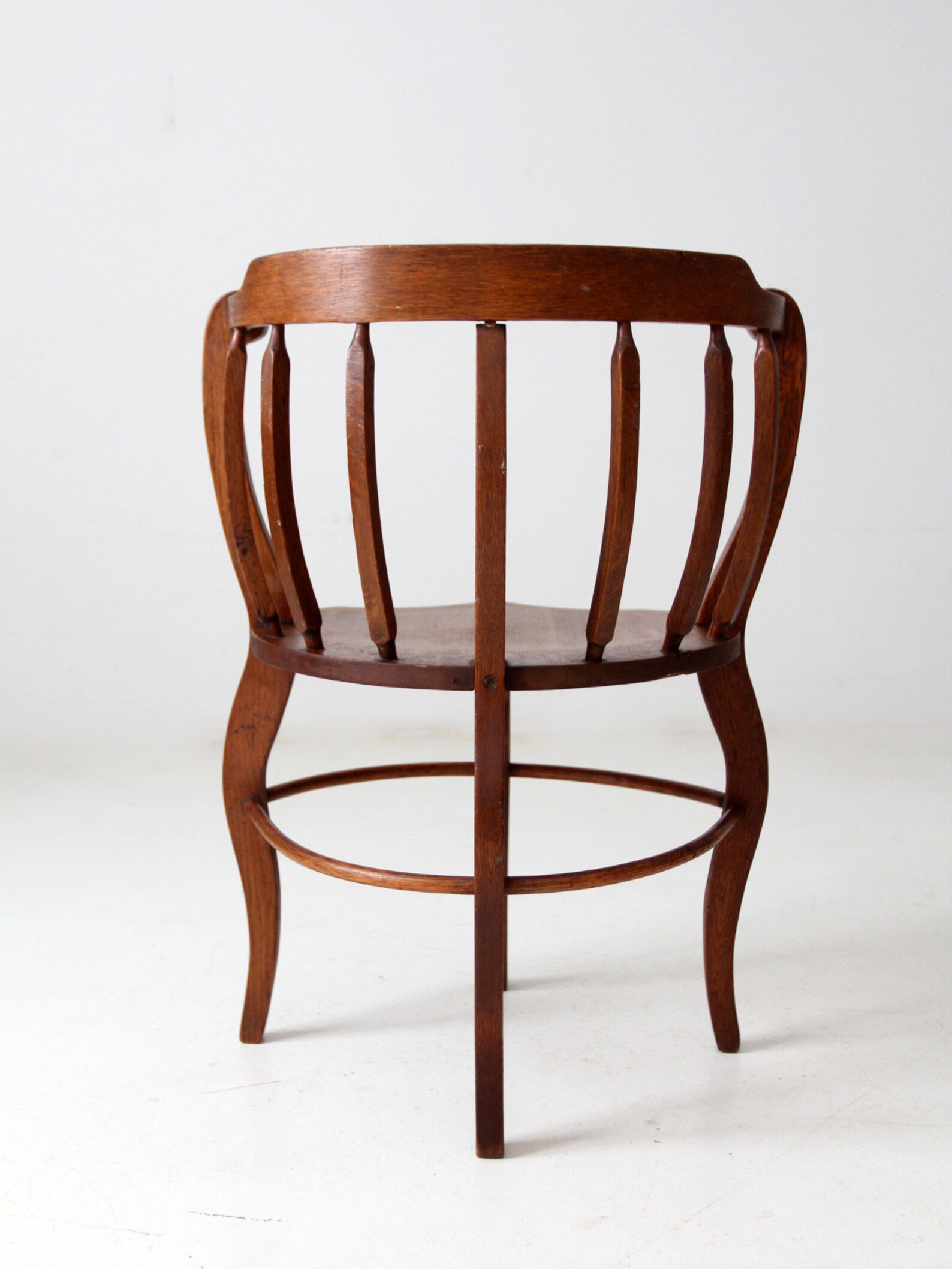 Antique Round Barrel Back Spindle Chair - Etsy