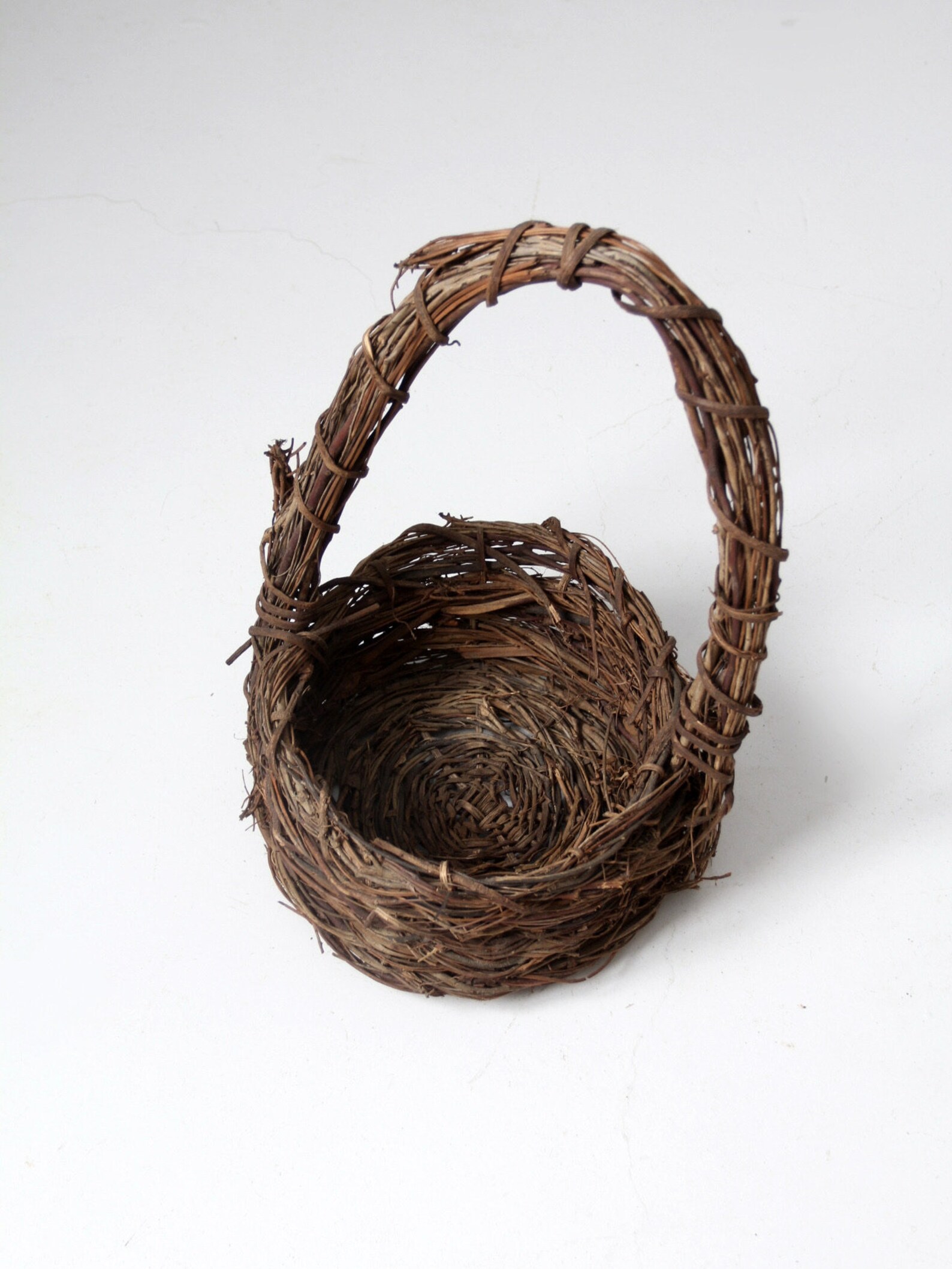 Vintage Rustic Twig Cottage Basket - Etsy