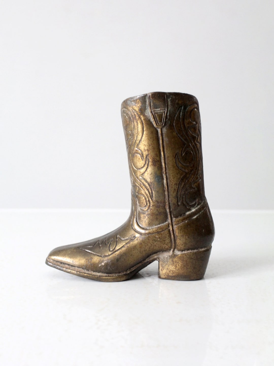 Mid-century Brass Cowboy Boot Statue - Etsy