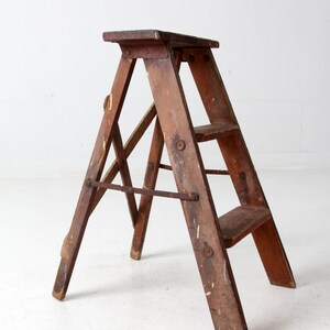 Vintage Wooden Step Ladder - Etsy