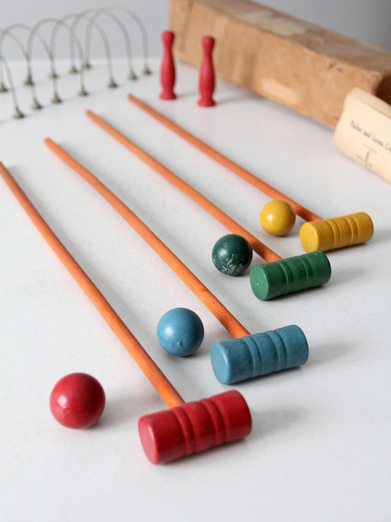 1930s J Pressman Parlor Croquet Set - Etsy