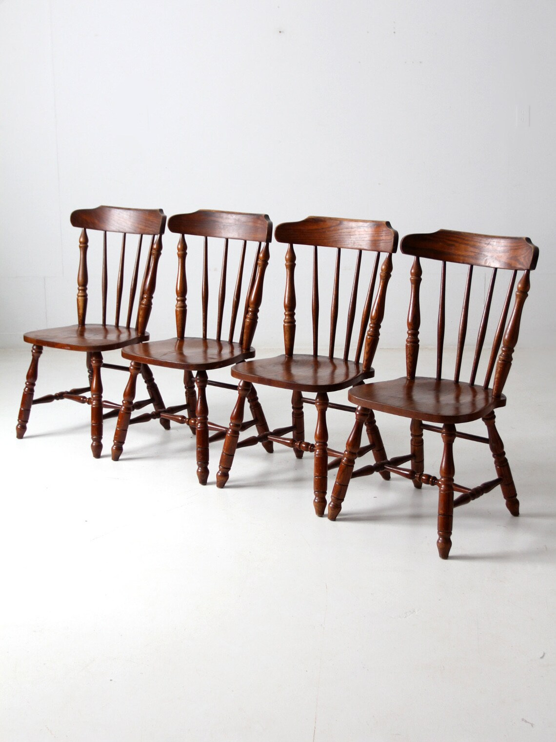 Vintage Virginia House Oak Dining Chair Set of 4 - Etsy