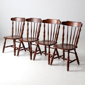Vintage Virginia House Oak Dining Chair Set of 4 - Etsy