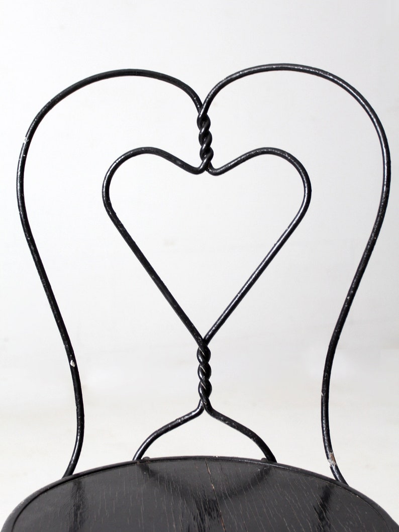 Pair Vintage Ice Cream Parlor Chairs, Black Iron Cafe Bistro Chairs - Etsy