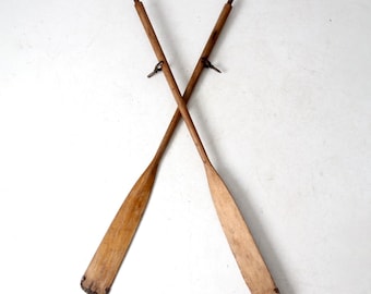 Vintage Wooden Oars Pair - Etsy