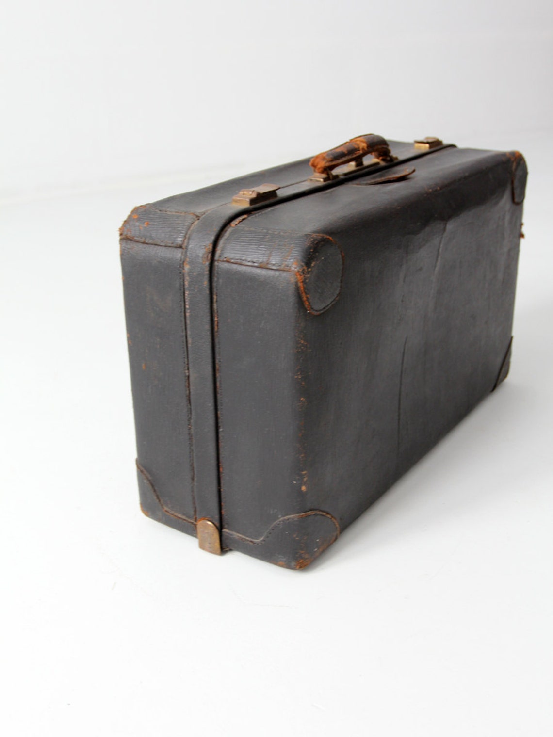 1930s Black Leather Suitcase Vintage Luggage Stacking - Etsy