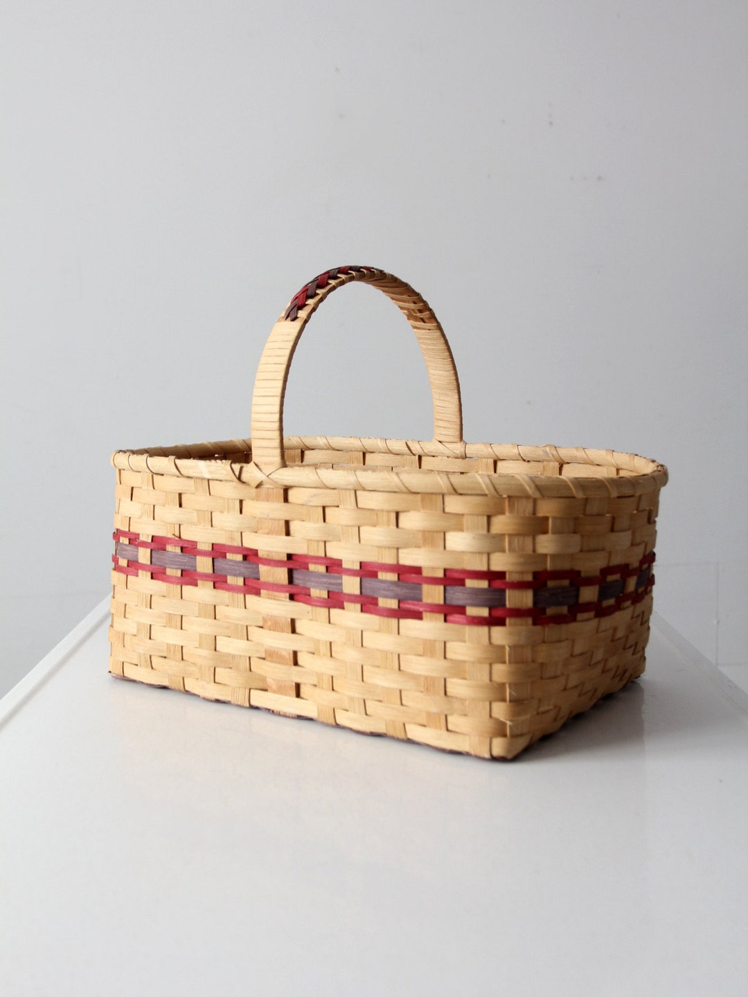 Vintage Splint Weave Basket - Etsy