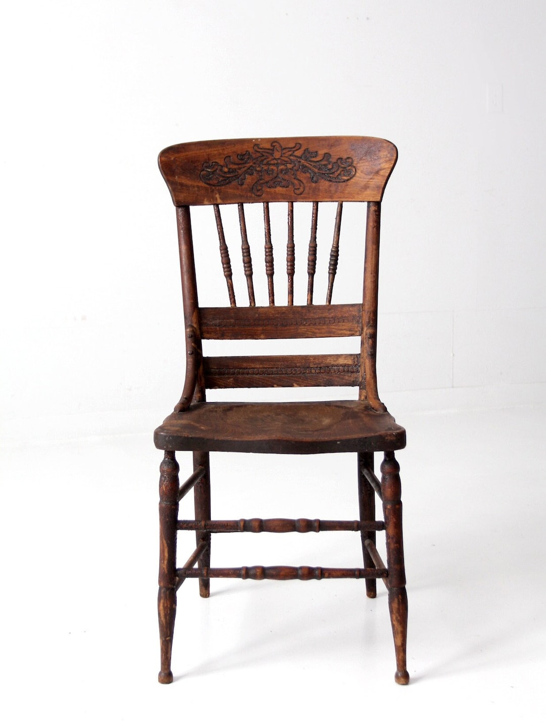 Antique Pressed Back Dining Chair - Etsy