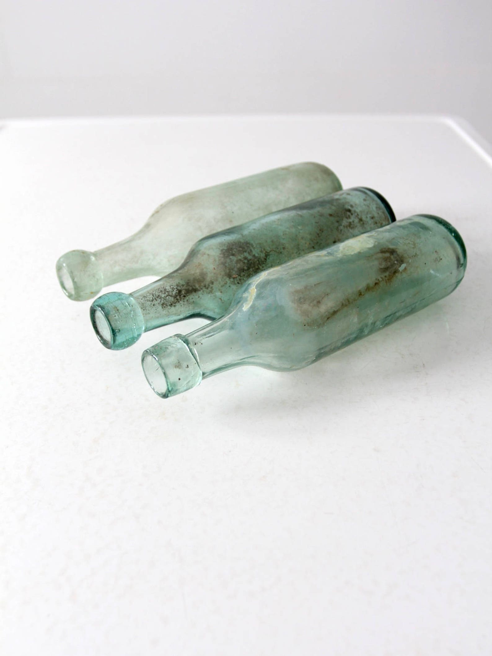 1800s Round Bottom Bottle Collection, Set of 3 Antique Soda Bottles - Etsy