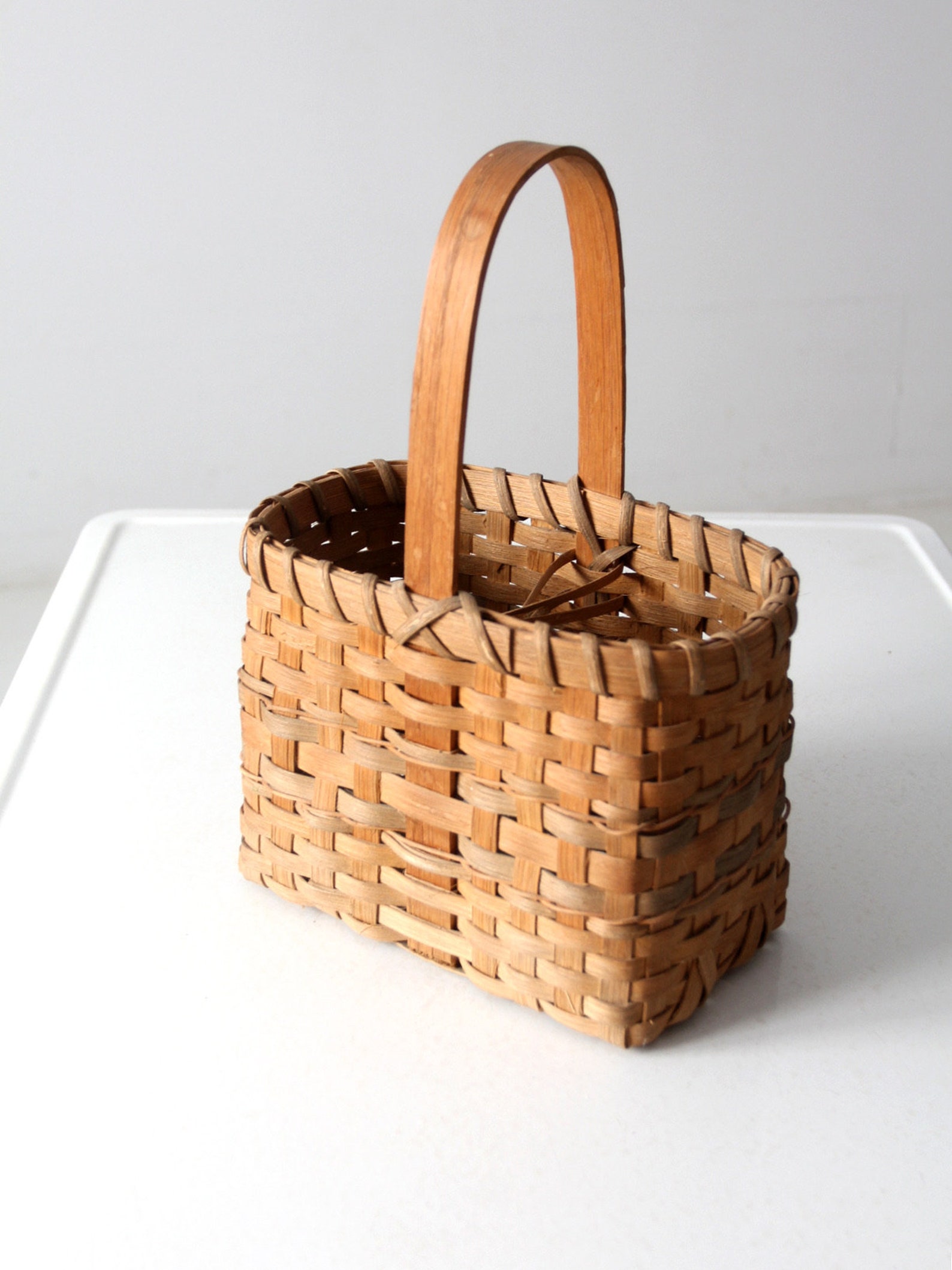Vintage Splint Weave Basket With Compartments - Etsy
