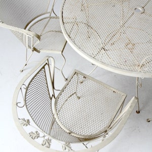 Mid-century Wrought Iron & Mesh Patio Set - Etsy