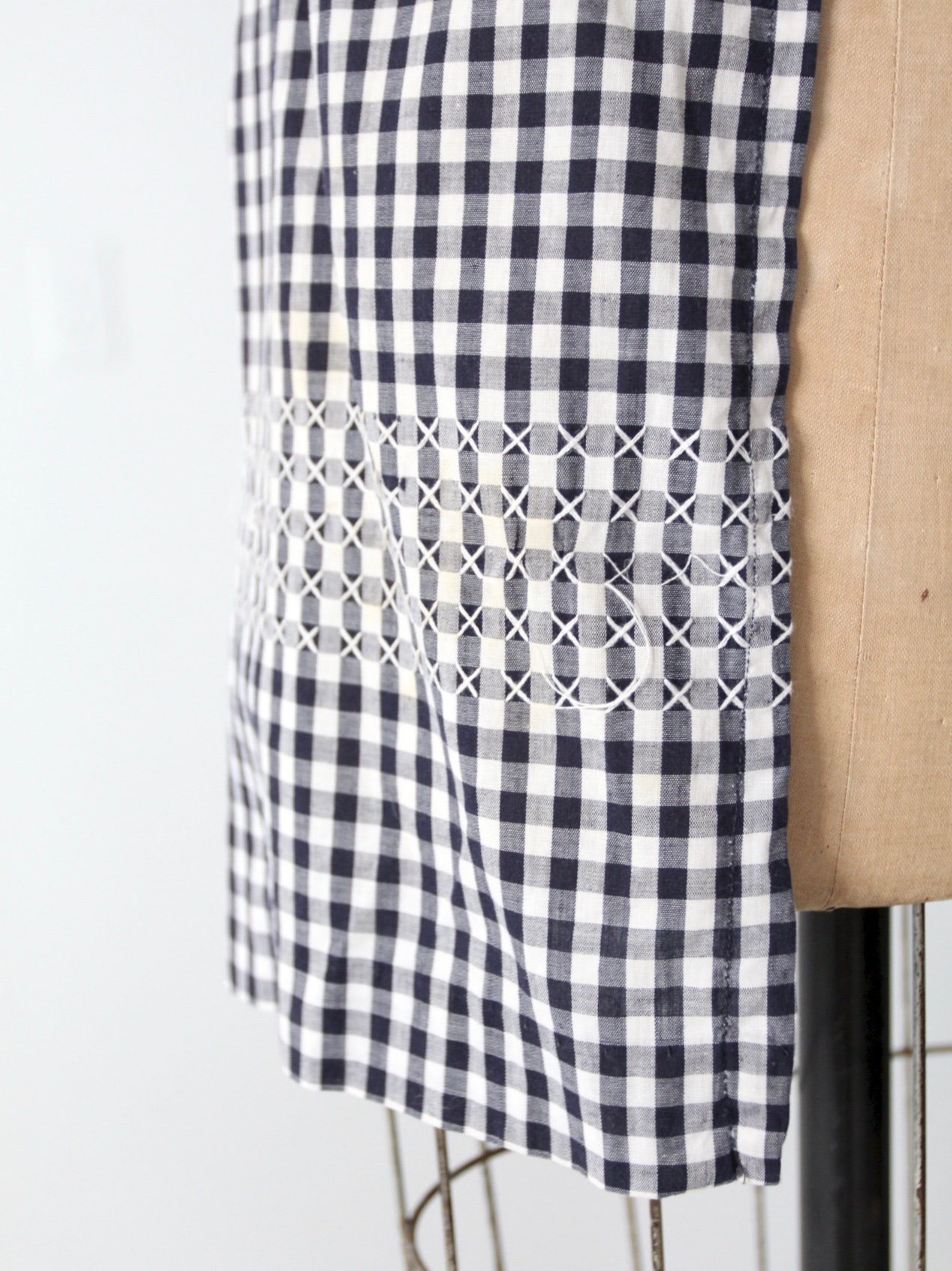 Vintage Gingham Apron Half Apron Hostess Apron | Etsy