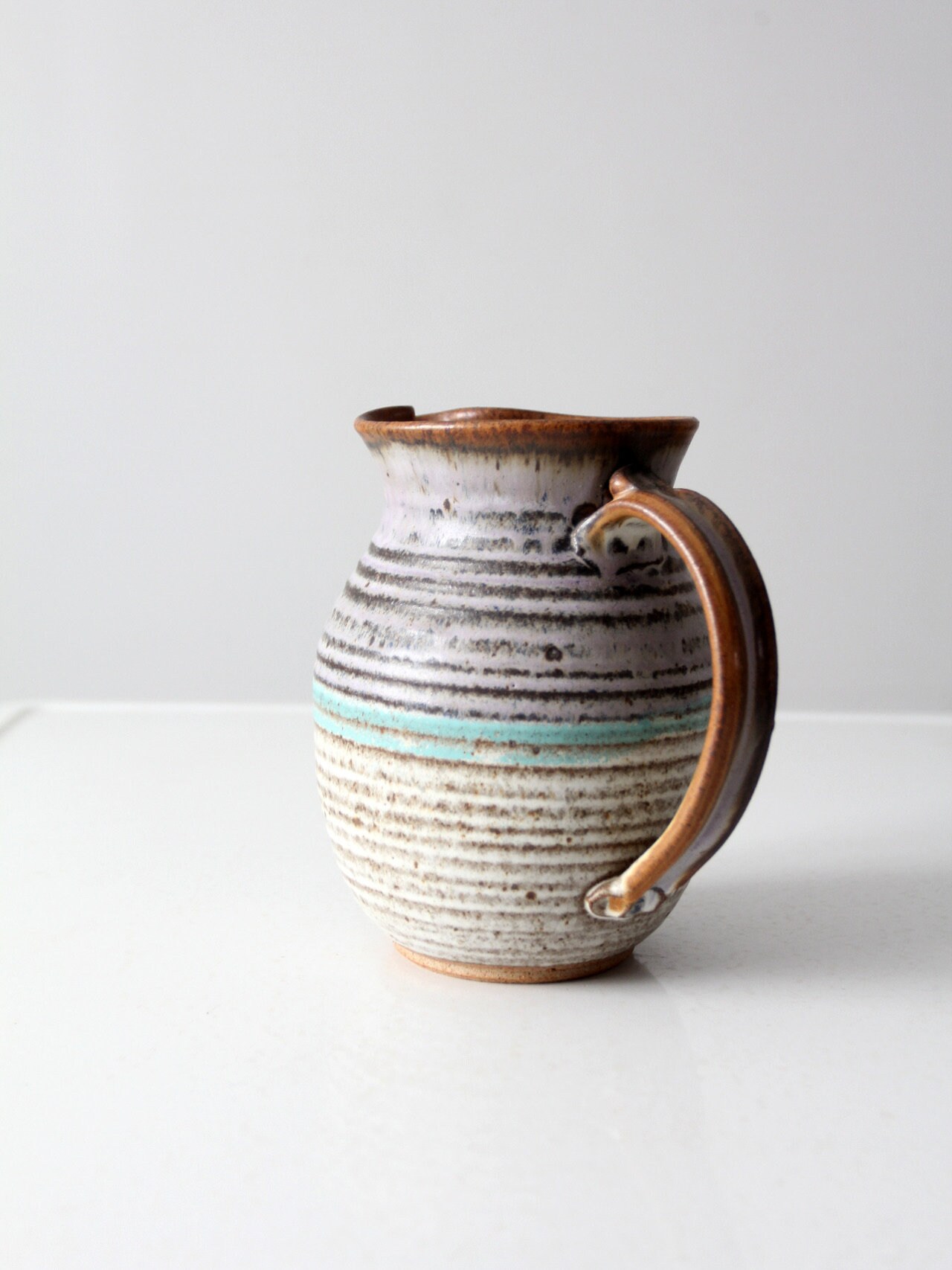 Vintage Signed Studio Pottery Pitcher - Etsy