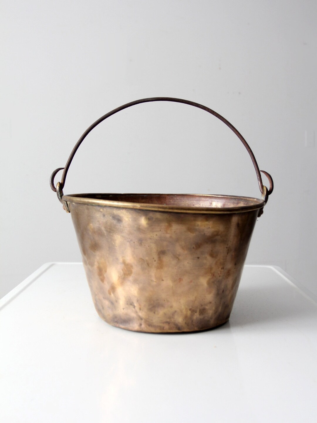 Antique Brass Kettle, Fire Pot Bucket - Etsy