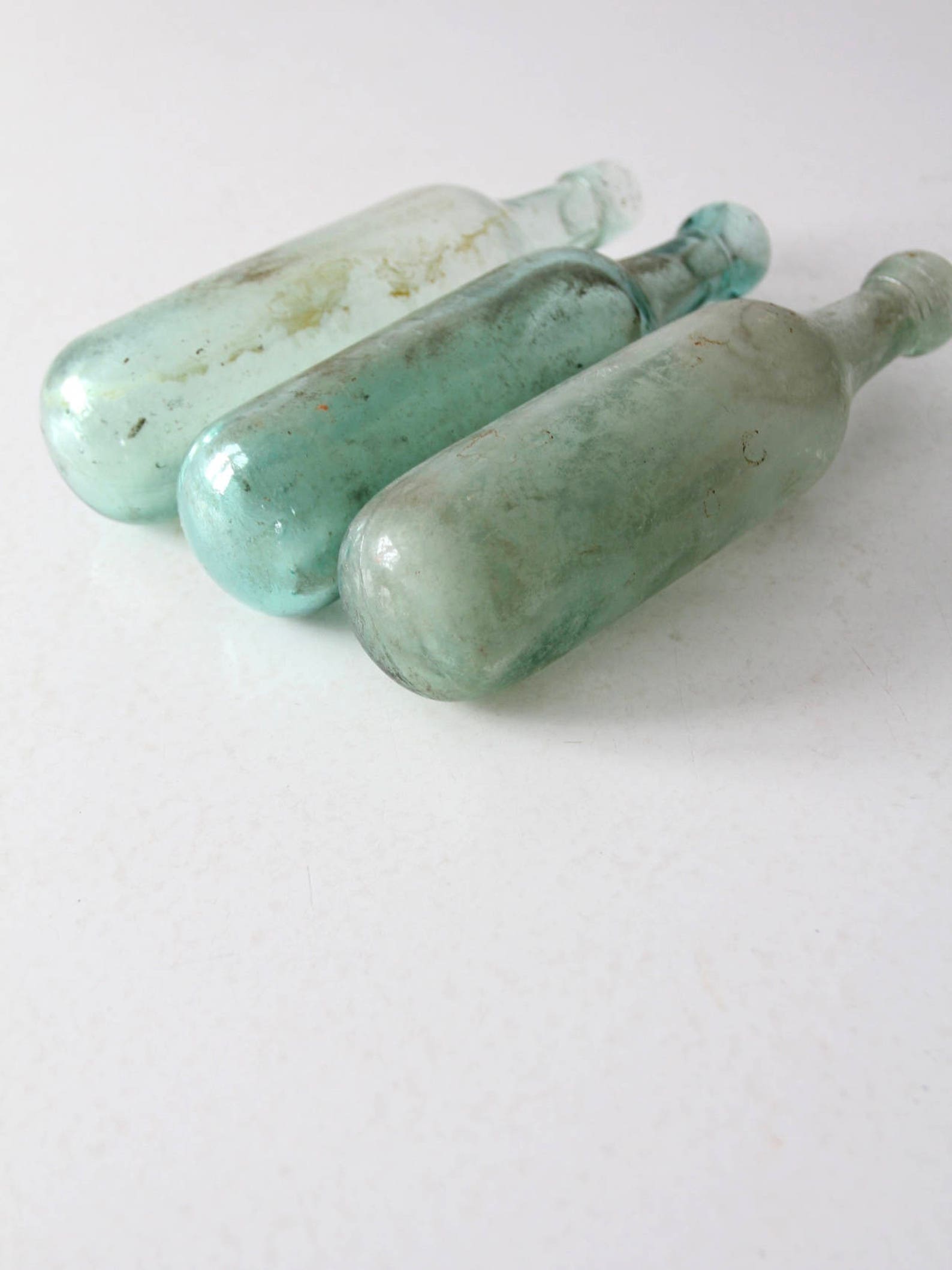 1800s Round Bottom Bottle Collection, Set of 3 Antique Soda Bottles - Etsy