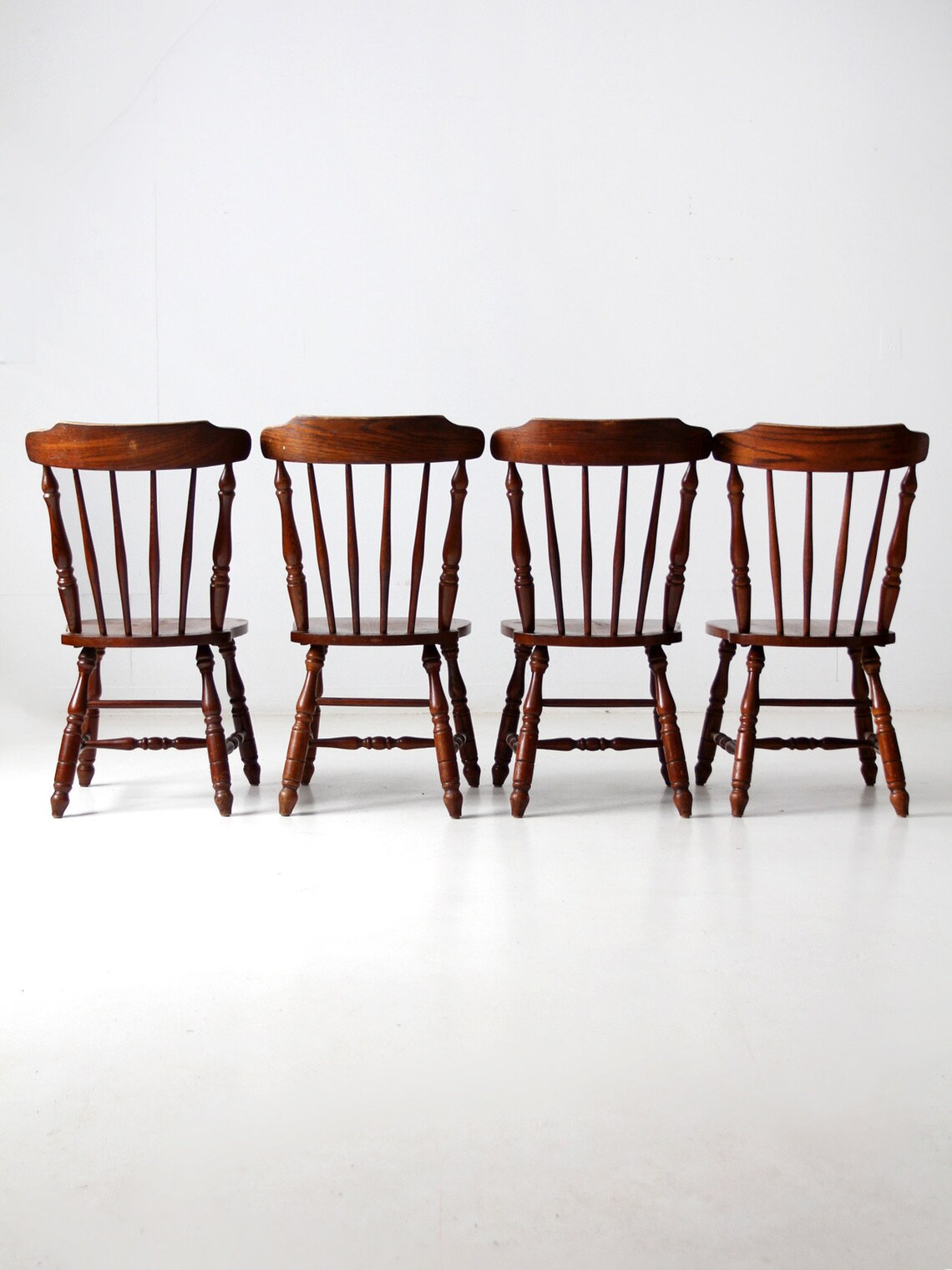 Vintage Virginia House Oak Dining Chair Set of 4 - Etsy