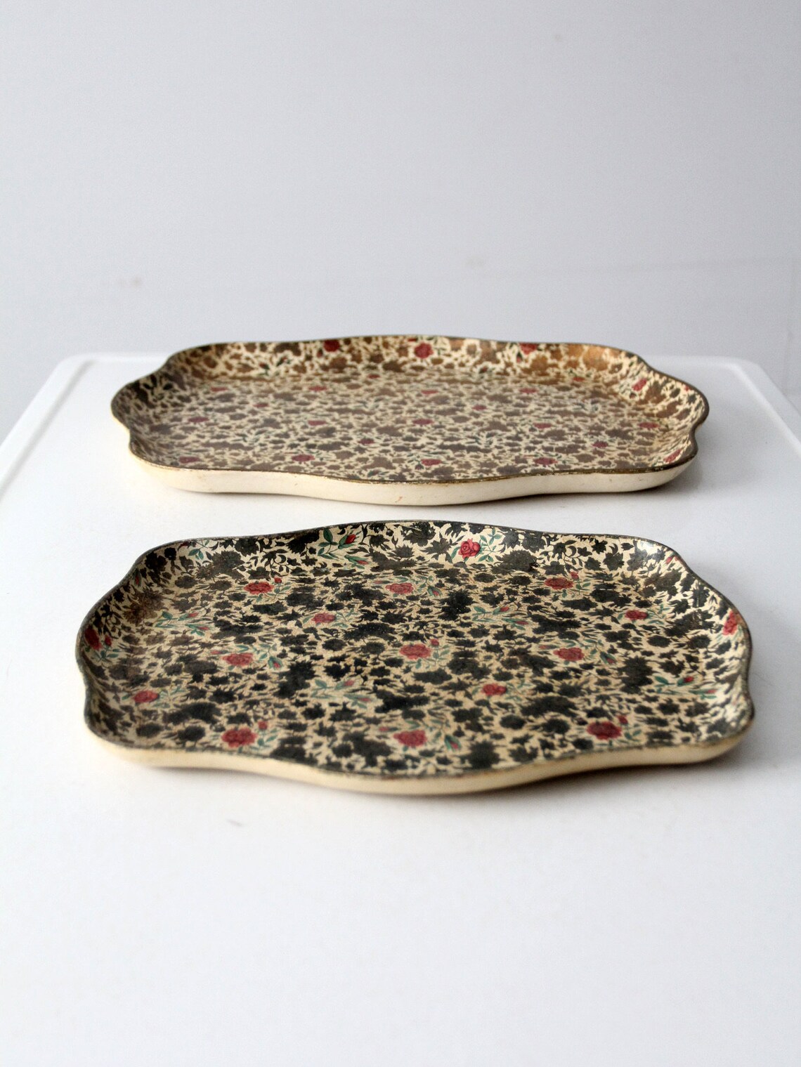 Vintage Japanese Paper Mache Tray Pair - Etsy UK