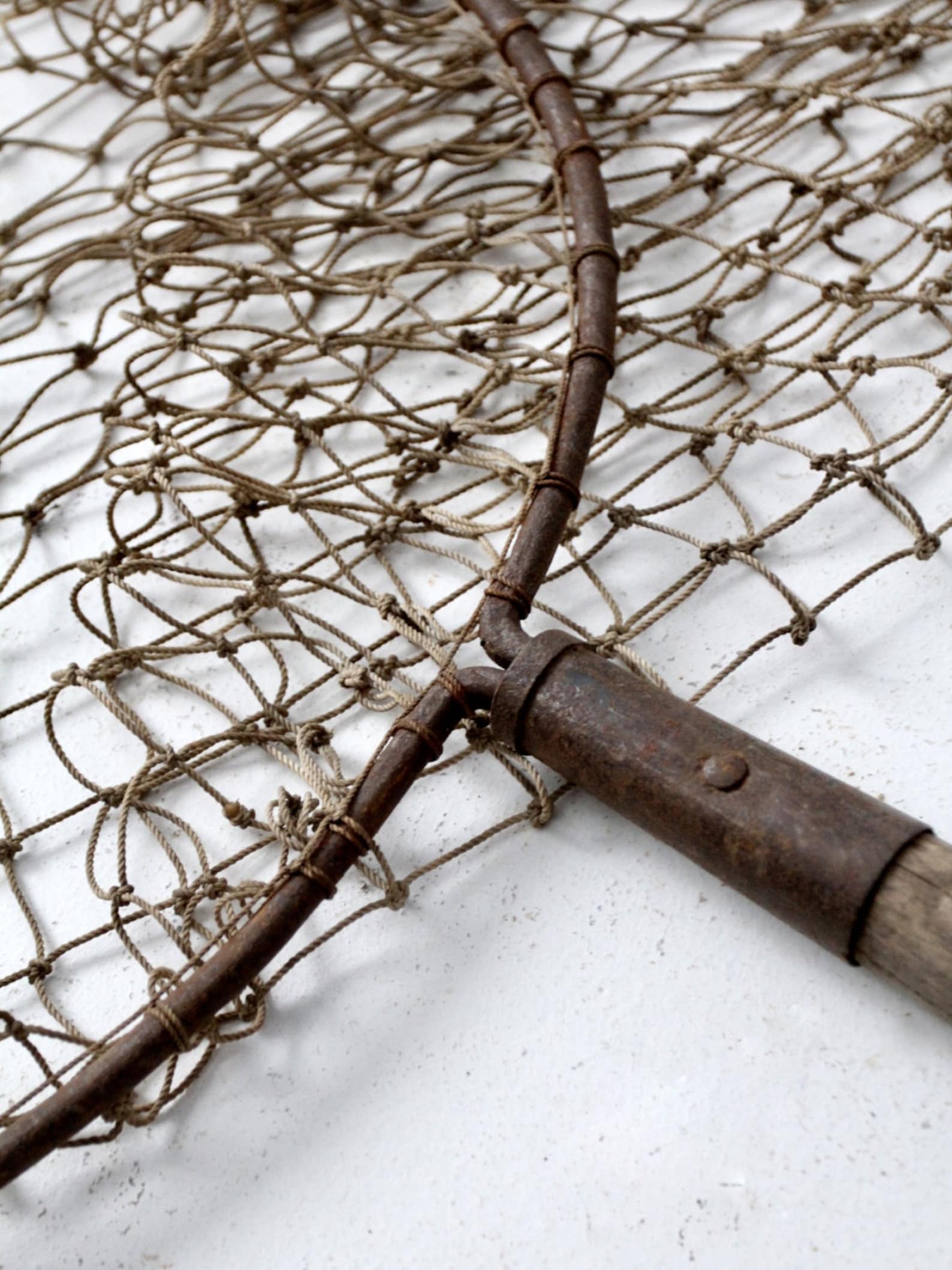 Antique Fish Net on Pole Large Hand Held Fishing Net - Etsy