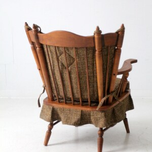 Mid-century Maple Wing Back Spring Rocking Chair - Etsy