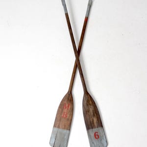 Vintage Painted Wood Oars Pair - Etsy