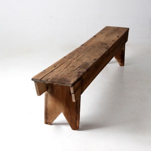 Antique Primitive Wood Bench 7ft - Etsy