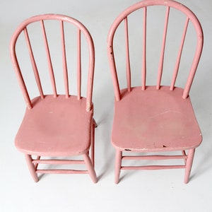 Antique Pink Spindle Back Chairs Pair - Etsy
