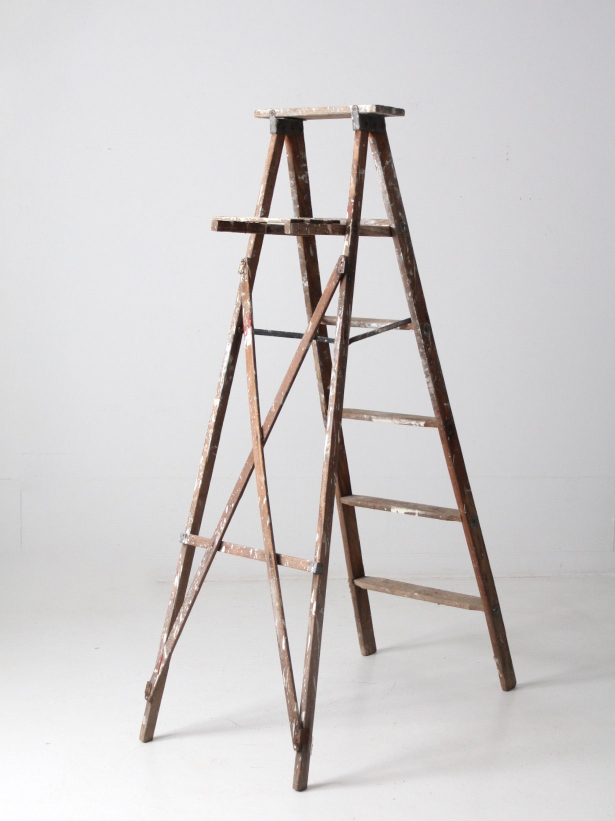 Vintage Painter's Ladder Wood Ladder Tall Folding Ladder - Etsy Canada