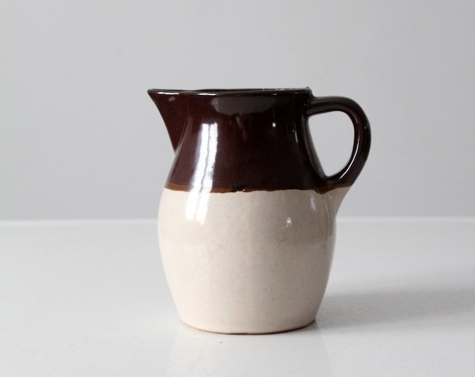 Vintage Mccoy Pitcher, Pink and Blue Stripe Pottery - Etsy