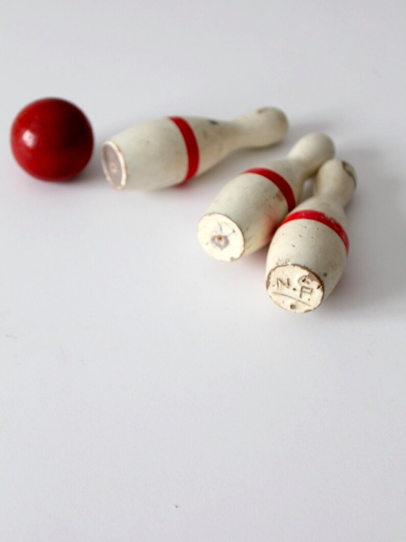 Vintage Bowling Game 3 Pin Table Top Bowling - Etsy